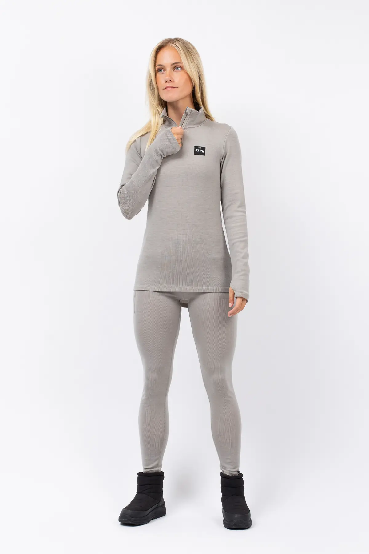 Journey Merino Wool Rib Top - Faded Oak