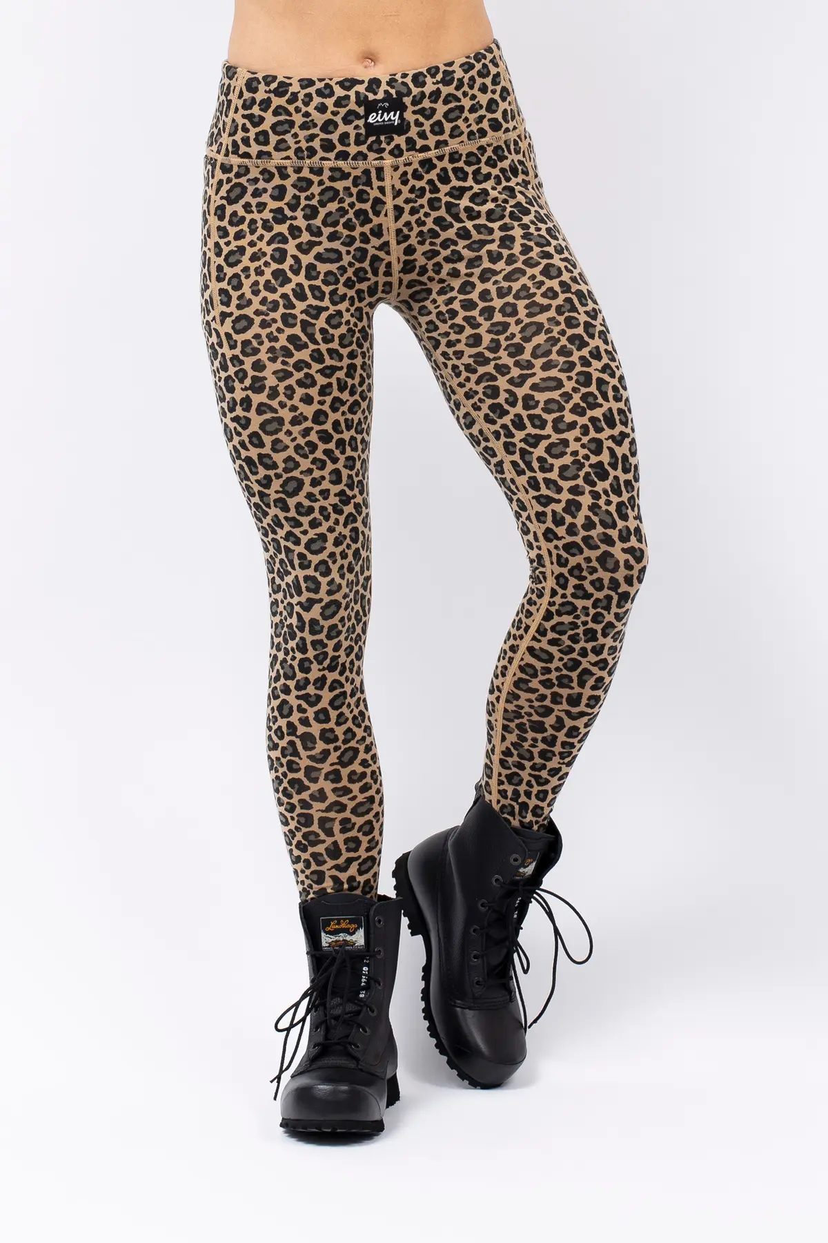Pocket Merino Wool Tights - Leopard