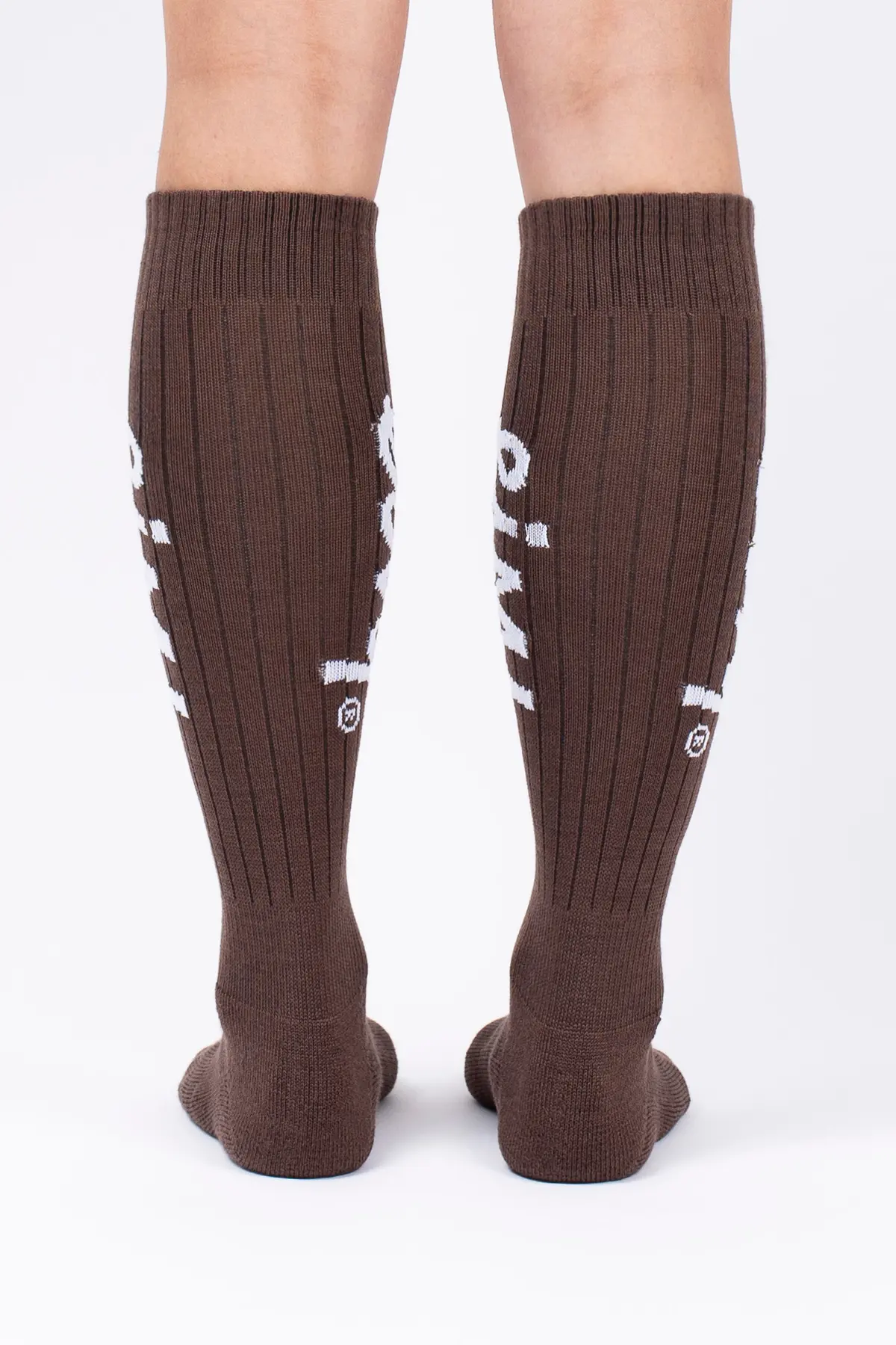 Rib Wool Socks - Chocolate