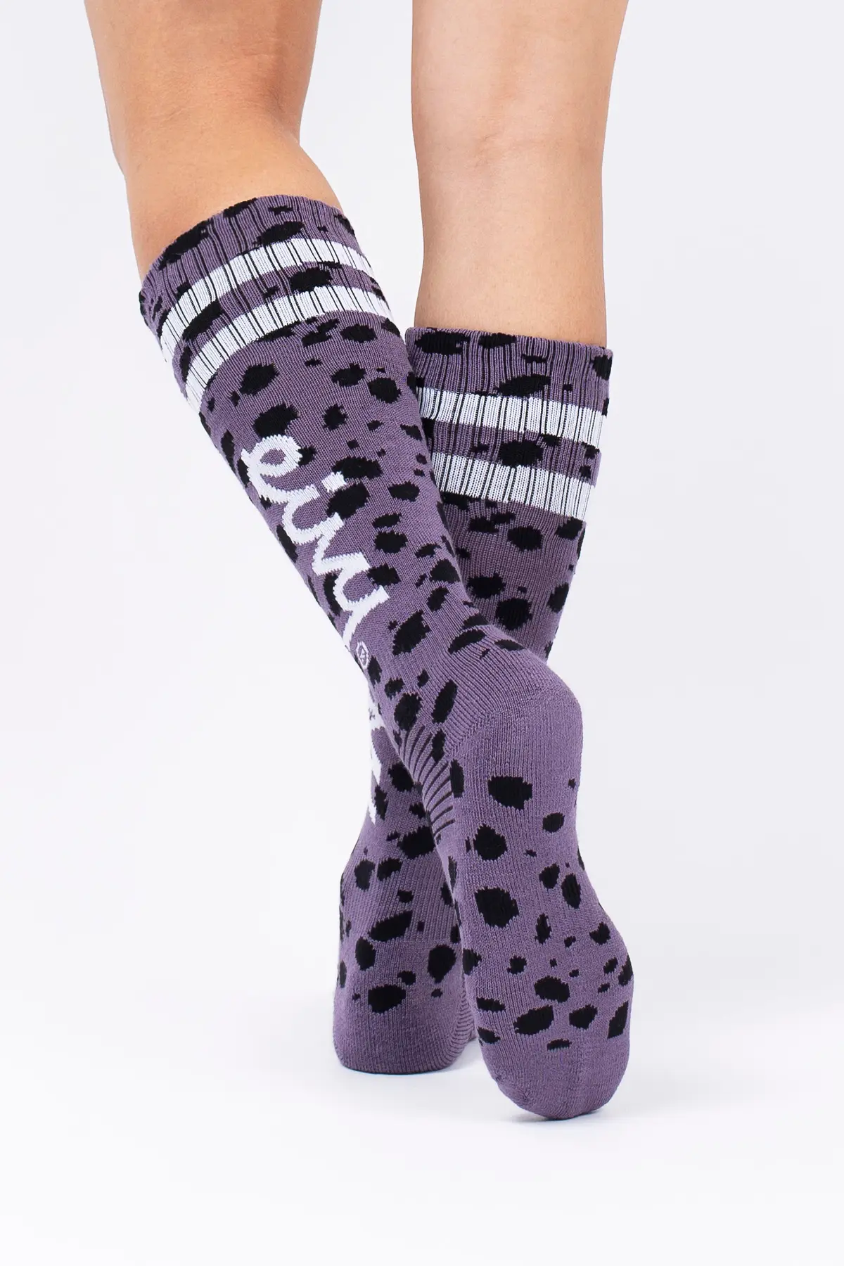 Cheerleader Wool Socks - Purple Cheetah